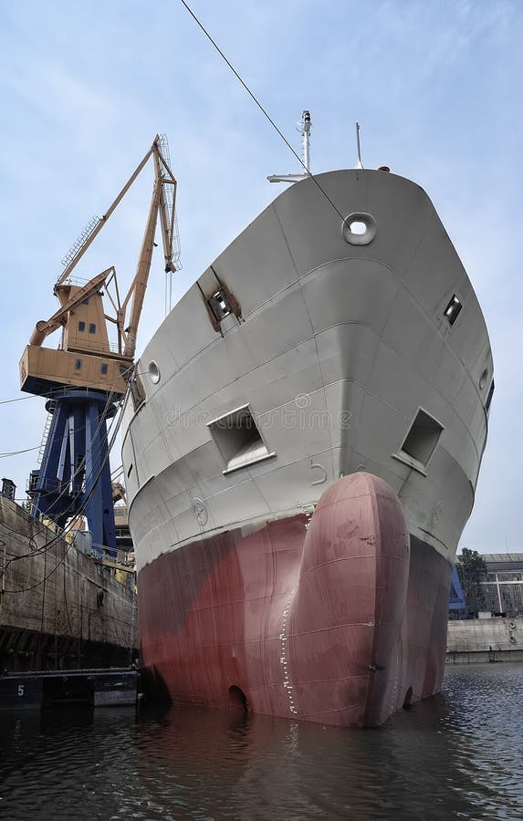 Front view of a cargo ship stock photo. Image of cargo - 13824192