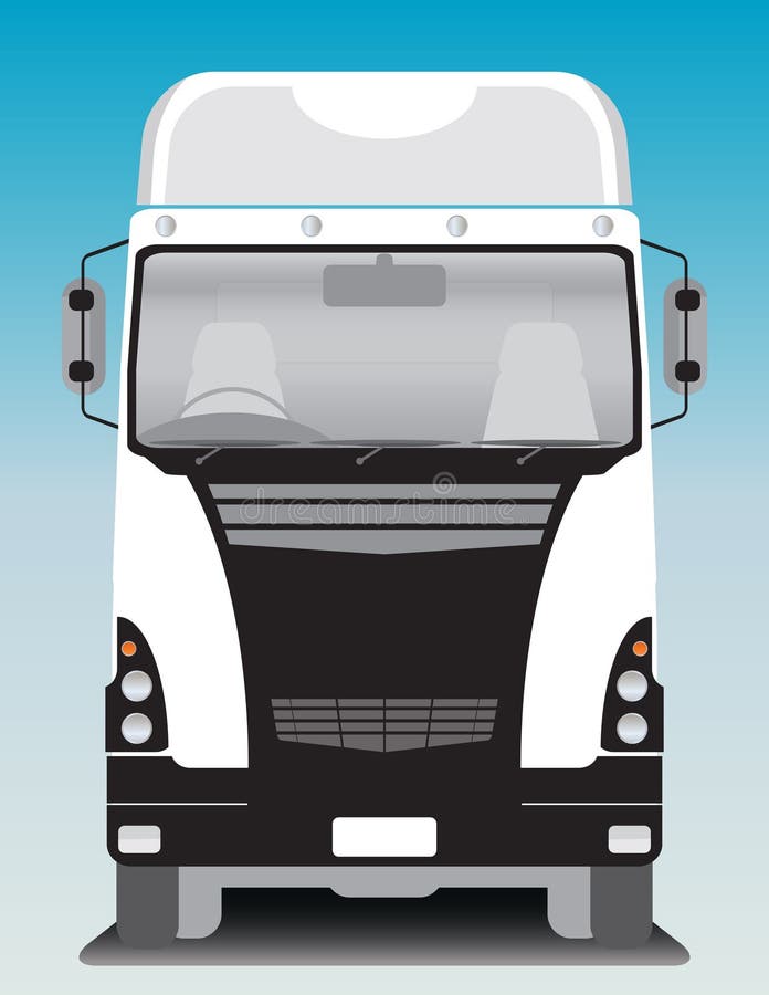 Front view of Cargo truck stock illustration. Illustration of ...