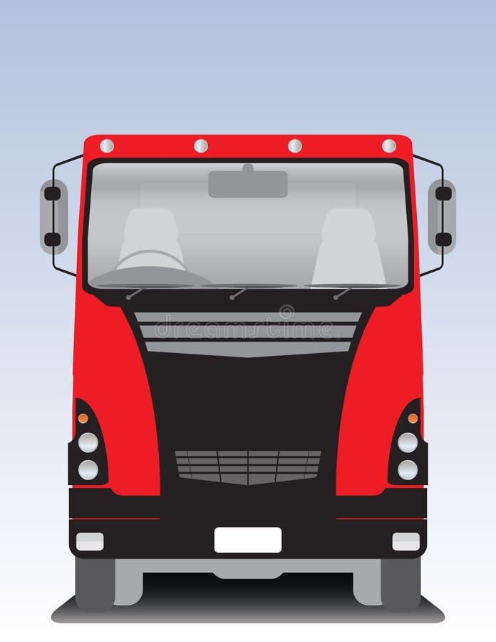 Front view of Cargo truck stock vector. Illustration of transportation ...