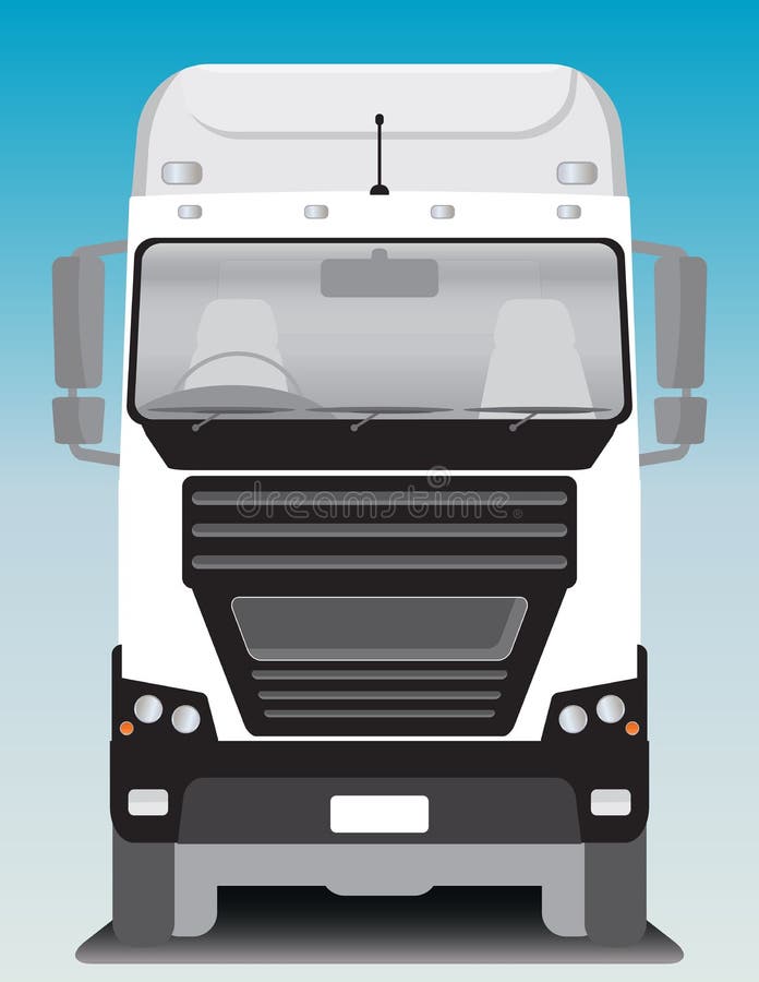 Front view of Cargo truck stock vector. Illustration of goods - 77897107
