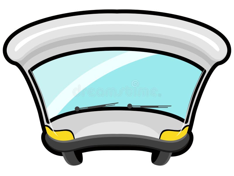 Front View of a Cartoon Bus Stock Vector - Illustration of border ...