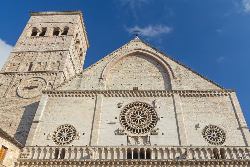 Front View of Cathedral of San Rufino. Assisi. Italy Stock Image ...