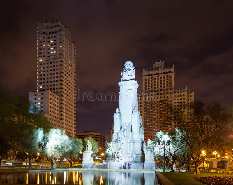 Front View of Cervantes Monument in Spain Square Stock Image - Image of ...