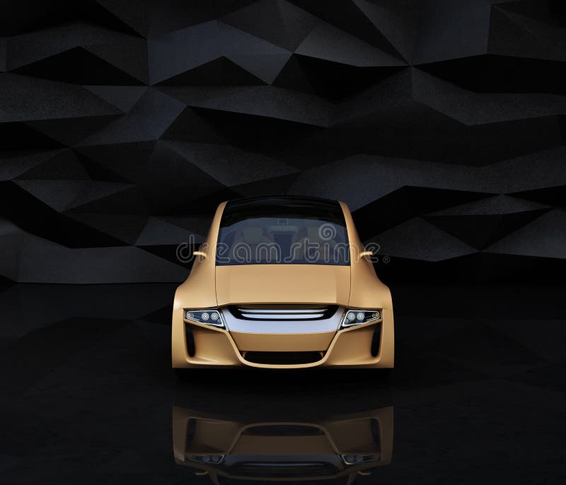 Front View of Champagne Gold Color Car on Abstract Background Stock ...