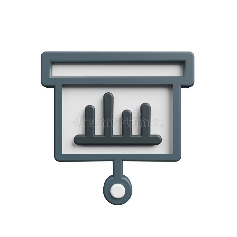 Front View Chart Board 3d Icons Render Illustration Stock Illustration ...