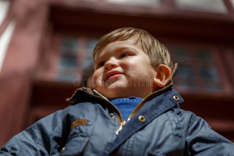 Front View of a Child Looking To the Side Stock Image - Image of ...