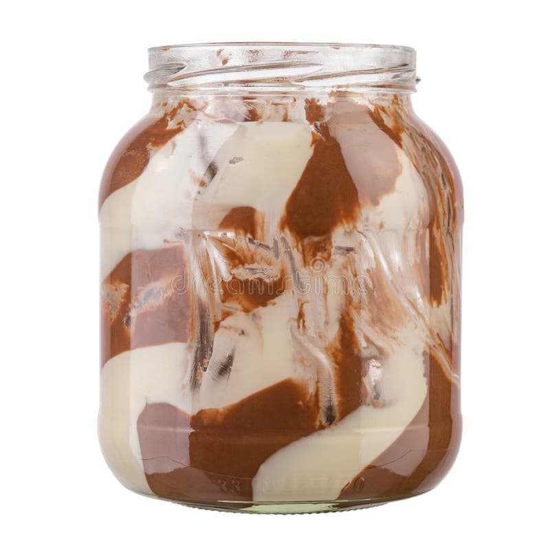 Front View of Chocolate Spread Open Jar. Mock Up Stock Photo - Image of ...