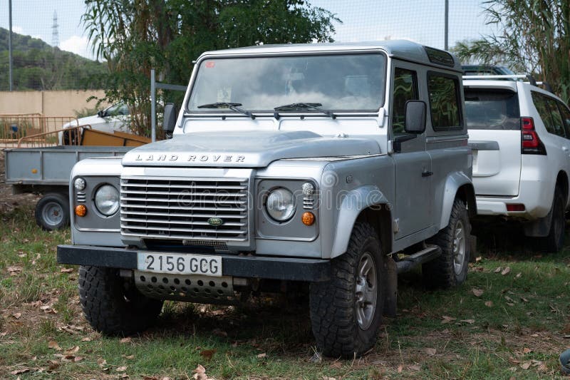 British Off-road Land Rover Defender Short Version in Silver Color ...