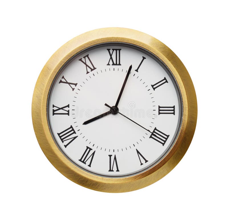 Front View of Classic Bronze Clock Stock Image - Image of deadline ...