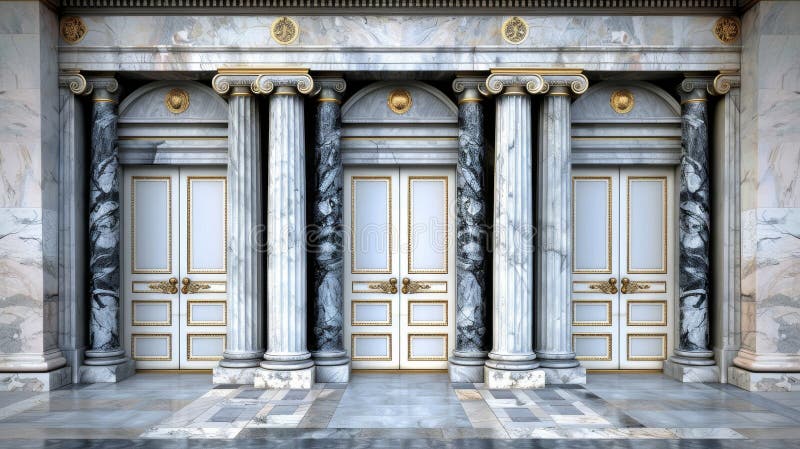 The Front View of a Classic Door in an Old Building, Ai Generated Stock ...