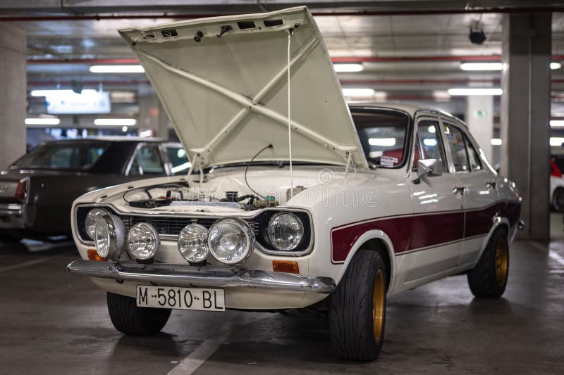 Classic First Generation Ford Escort Rally Version, White with a Red ...