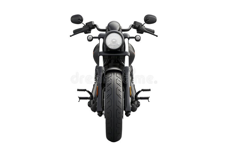 Front View of Motorcycle Isolated on White Background Stock ...