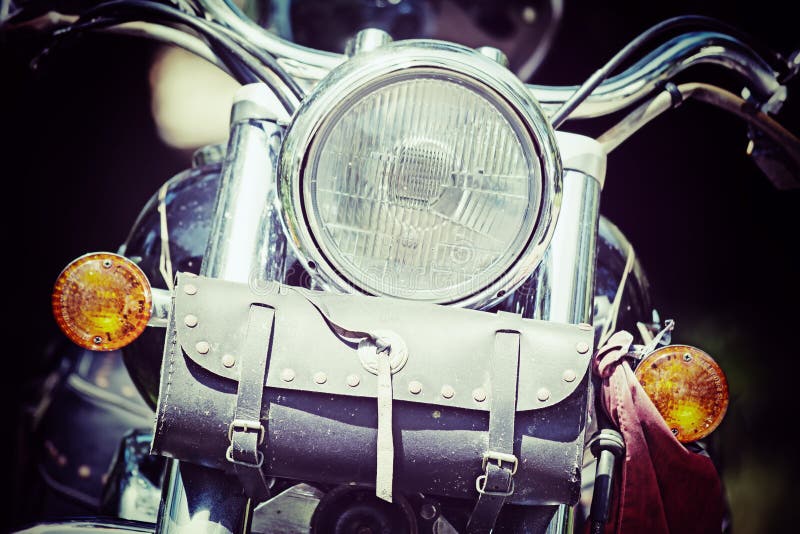 Front View of a Classic Motorcycle in Vintage Tone Stock Image - Image ...