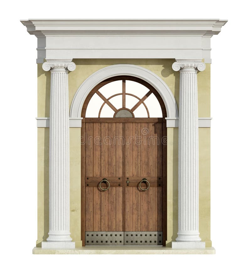 Front View of a Classic Portal in Ionic Order Stock Illustration ...