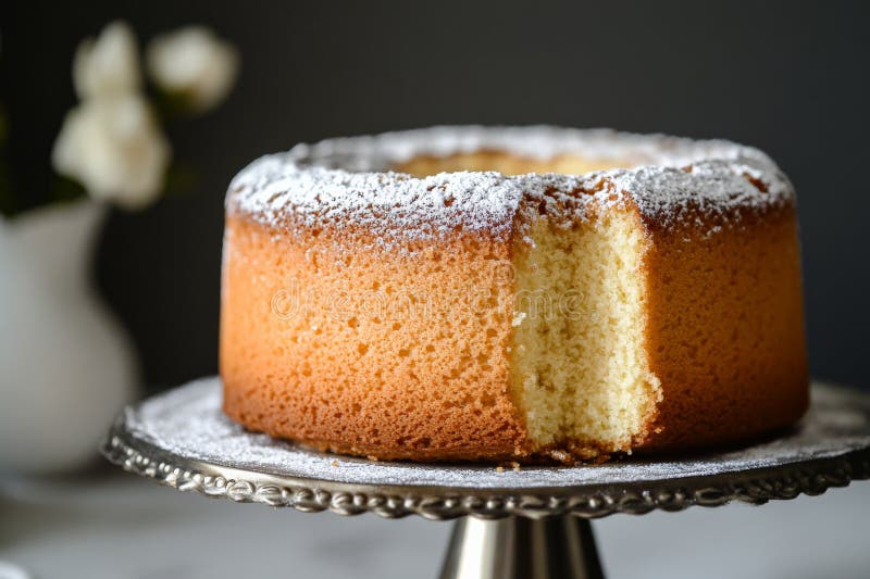 A Front View of a Classic Pound Cake with a Golden, Crackly Crust. the ...