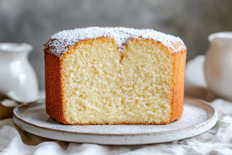 A Front View of a Classic Pound Cake with a Golden, Crackly Crust. the ...