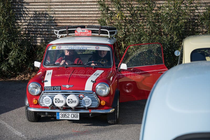 Front View of the Classic Rally Mini Cooper on the Street Editorial ...