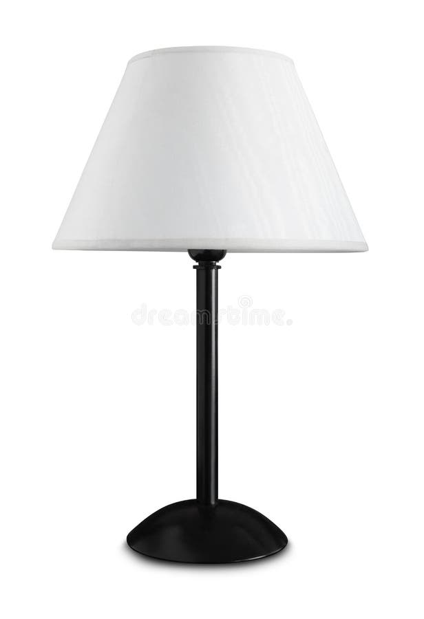 Front View of Classic Table Lamp Stock Image - Image of black ...