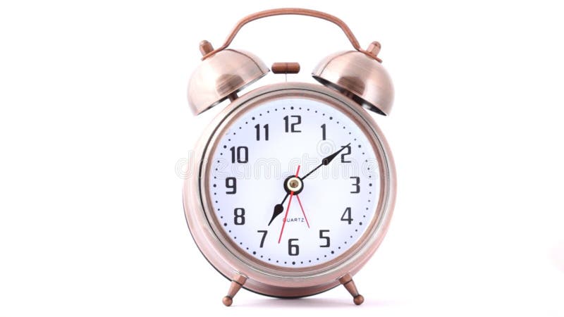 Front View of Classical Metal Alarm Clock on Stock Video - Video of ...