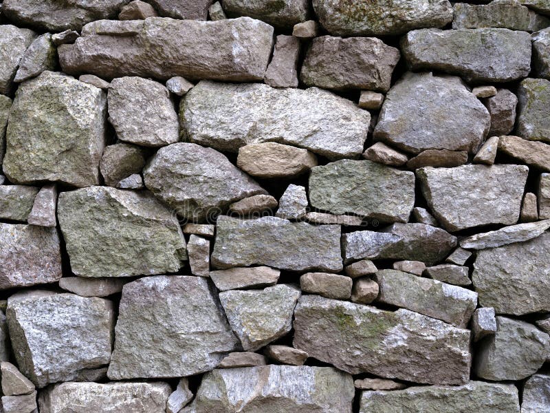 Front View Close Up Section of a Stone Wall Construction Stock Photo ...