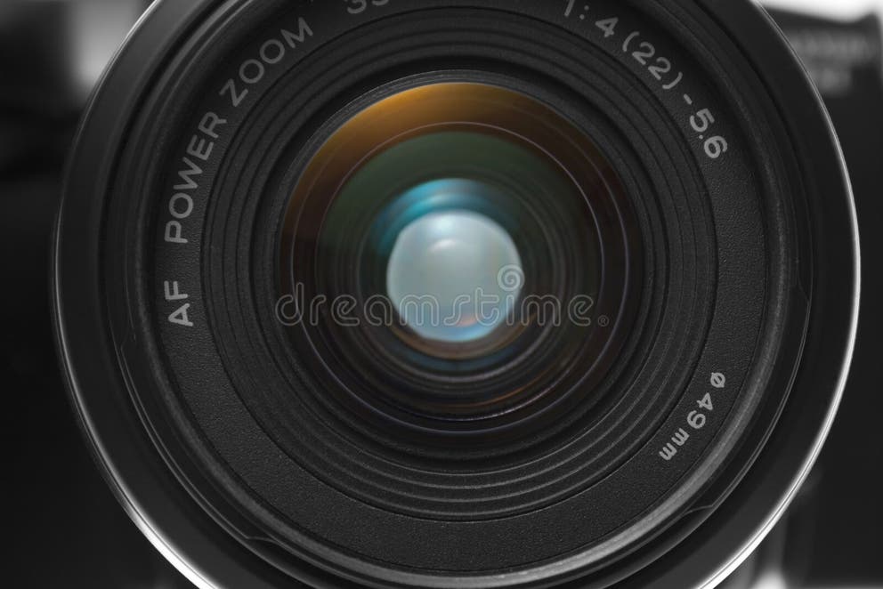 Front View Closeup of Camera L Stock Image - Image of equipment ...