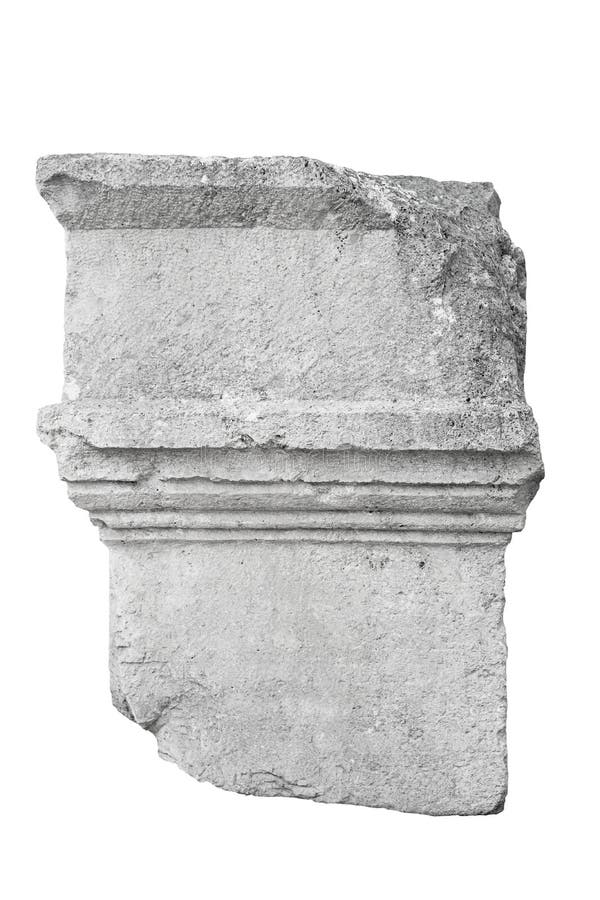 Large Square Stone Column Isolated on White Background Stock Image ...