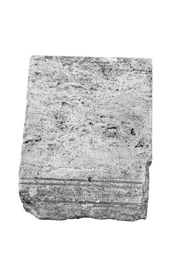 Large Square Stone Column Isolated on White Background Stock Photo ...