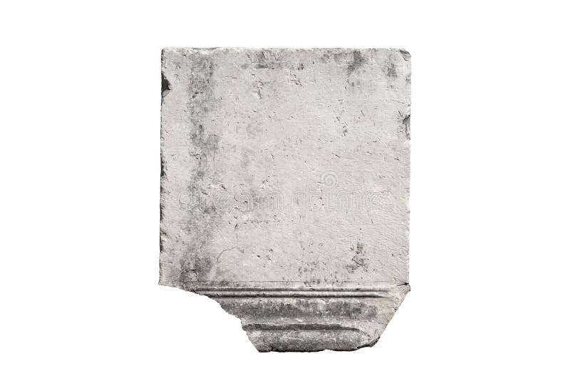 Large Square Stone Column Isolated on White Background Stock Photo ...