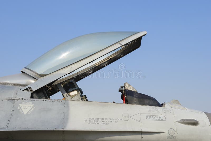 Front View Cockpit of Jet Military Plane Stock Image - Image of ...