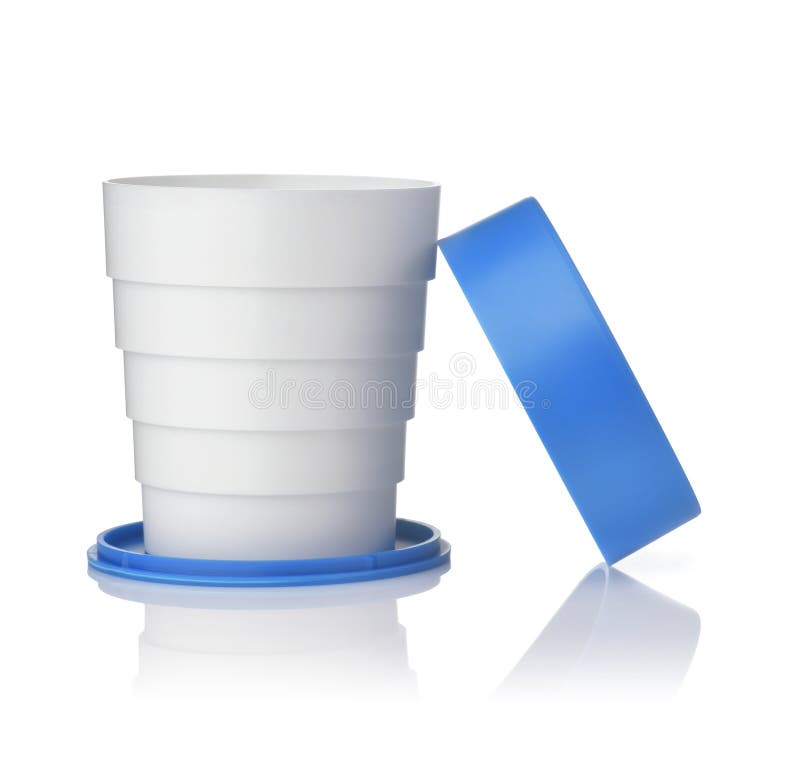 Front View of Collapsible Reusable Plastic Cup Stock Image - Image of ...