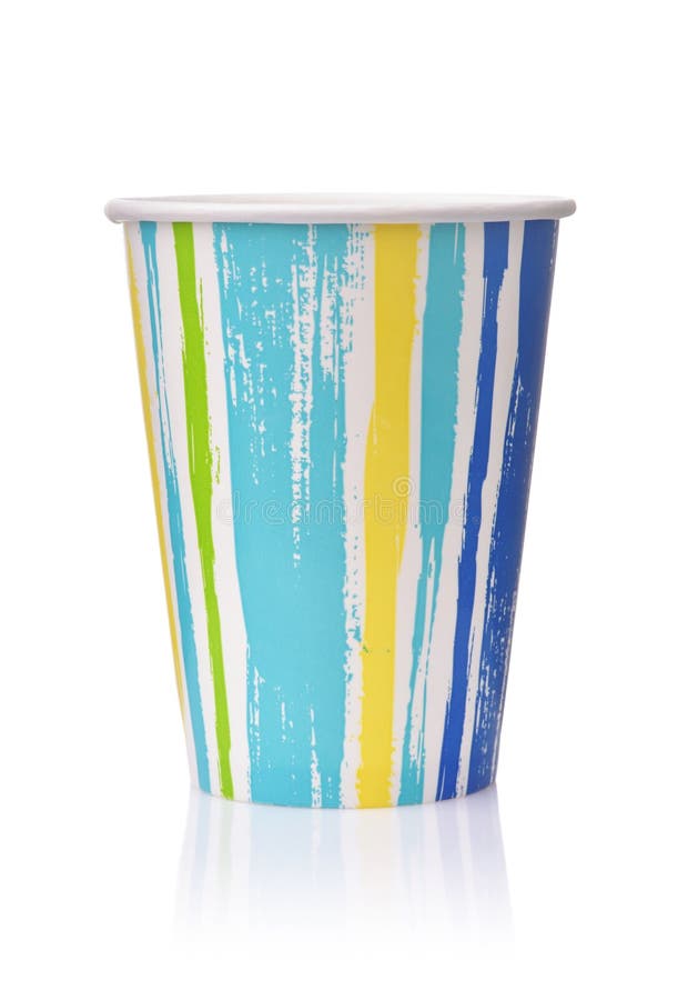 Front View of Colorful Disposable Paper Cup Stock Image - Image of food ...