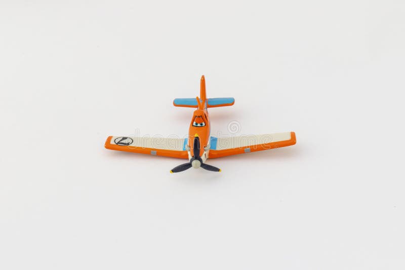 Front View of Colorful Toy Airplane Model on White Background Stock ...