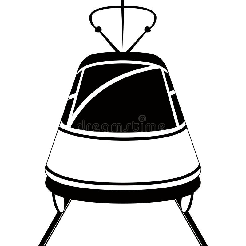 Front View of a Comic Trolley Stock Vector - Illustration of trip ...