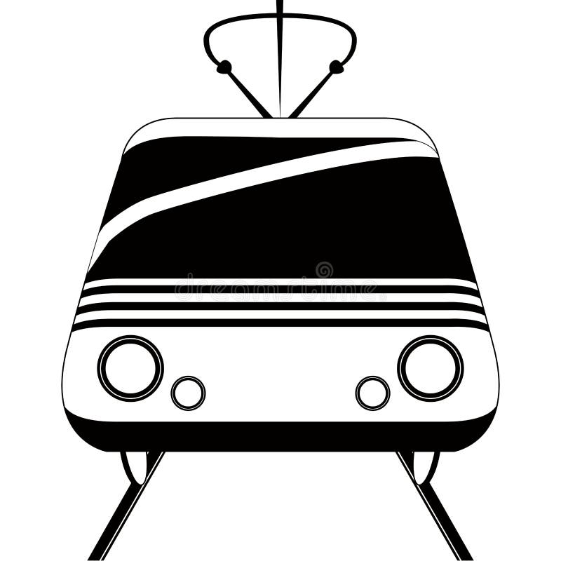 Front View of a Comic Trolley Stock Vector - Illustration of front ...