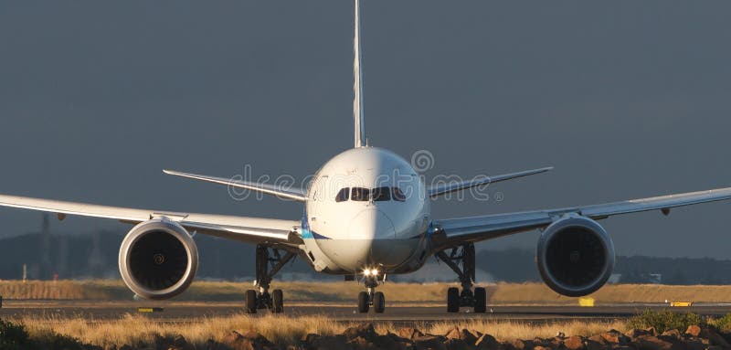 Front View of Commercial Jet Airliner Stock Image - Image of airplane ...