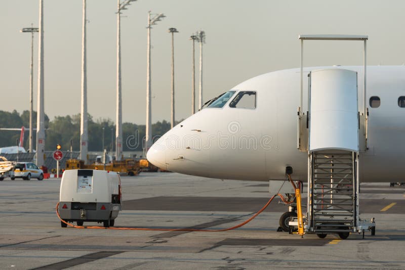 Front View of Commercial Jet Plane on the Runway. Stock Photo - Image ...