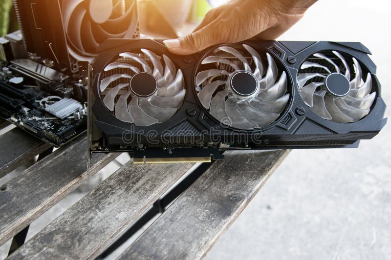 Front View of a Computer Graphics Card Stock Image - Image of graphic ...