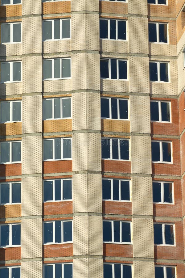 Front View of Construction Building Closeup Stock Photo - Image of ...