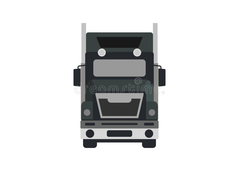 Front View of a Container Truck. Simple Flat Illustration Stock Vector ...