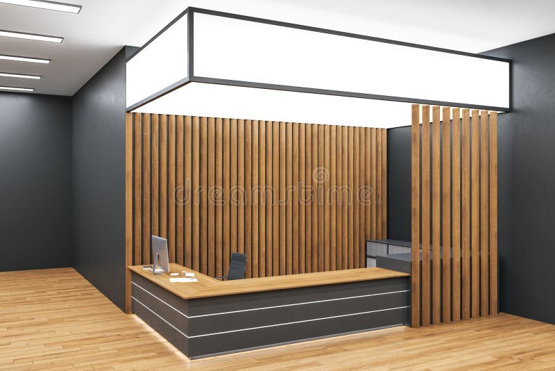 Front View of Contemporary Reception Stock Illustration - Illustration ...