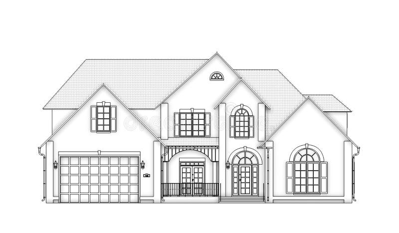 House Front View Drawing Stock Illustrations – 3,415 House Front View ...