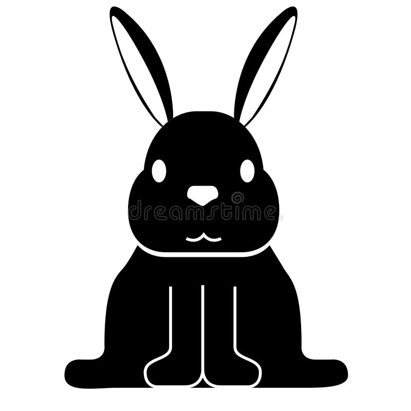 Front View of a Cute Rabbit Stock Vector - Illustration of isolated ...