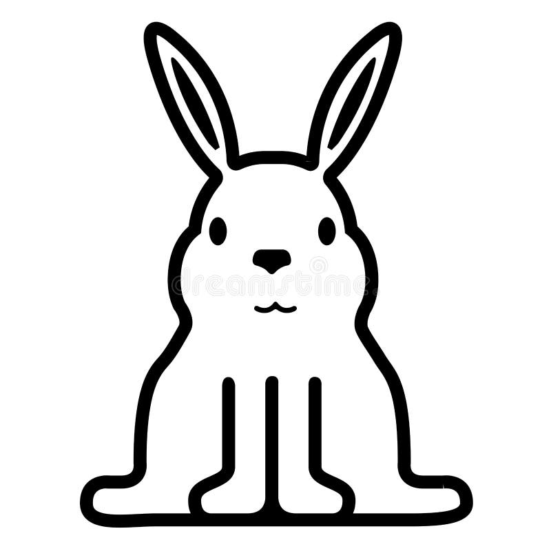 Front View of a Cute Rabbit Stock Vector - Illustration of color ...