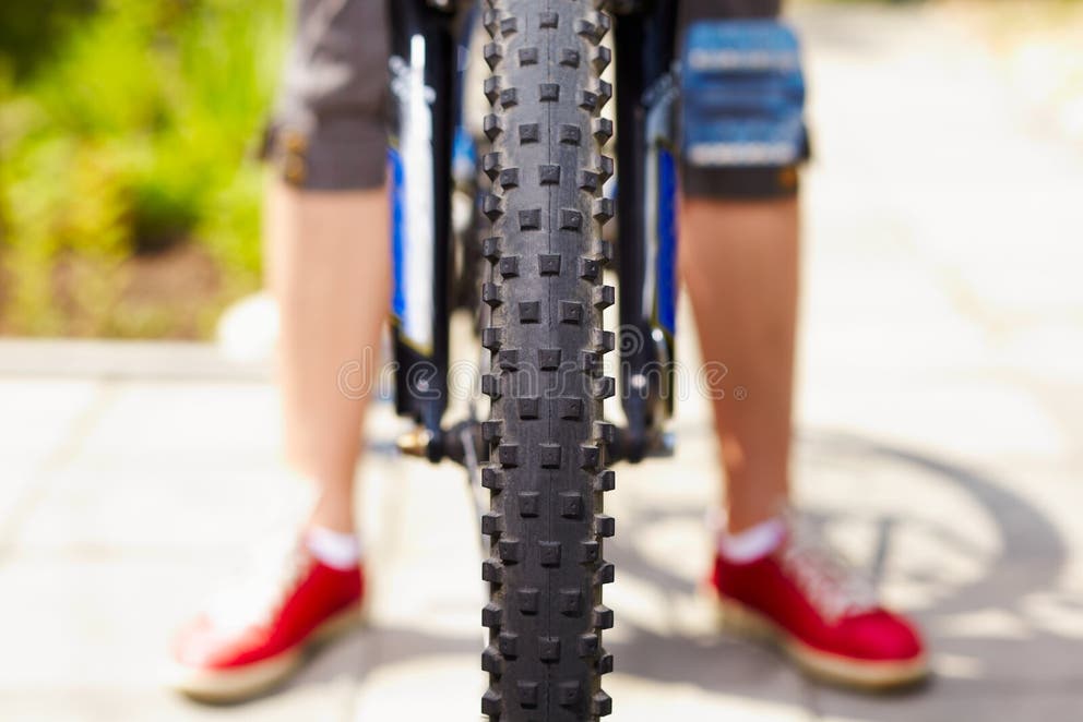 Front View of a Cycle with Front Wheel Stock Photo - Image of outdoors ...