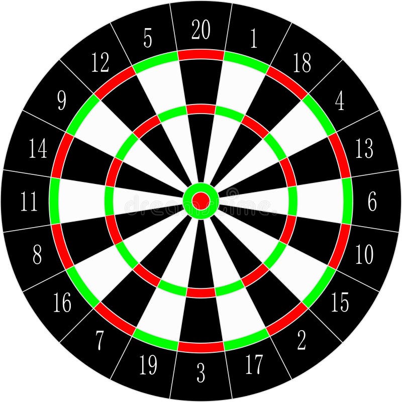 A Front View of the Dartboard Stock Vector - Illustration of target ...