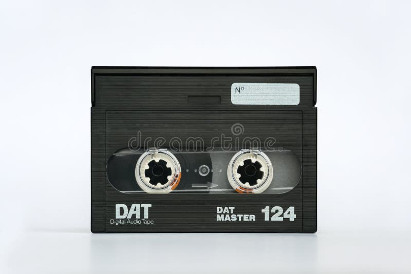 Front View of DAT Master 124 Digital Audio Cassette Tape Isolated on ...