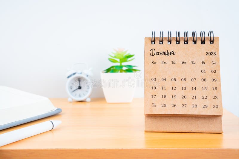 Front View of December Desk Calendar for 2023 Year Stock Photo - Image ...