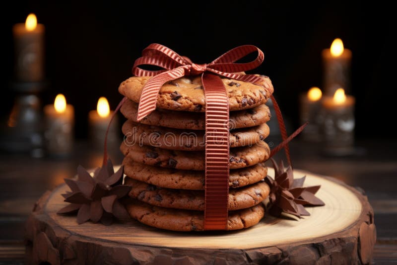 A Front View of Delectable Cookies, Artfully Wrapped with a Chic Dark ...