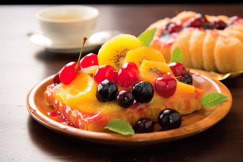 Front View of Delicious Pie Cake with Jelly on Top Stock Illustration ...