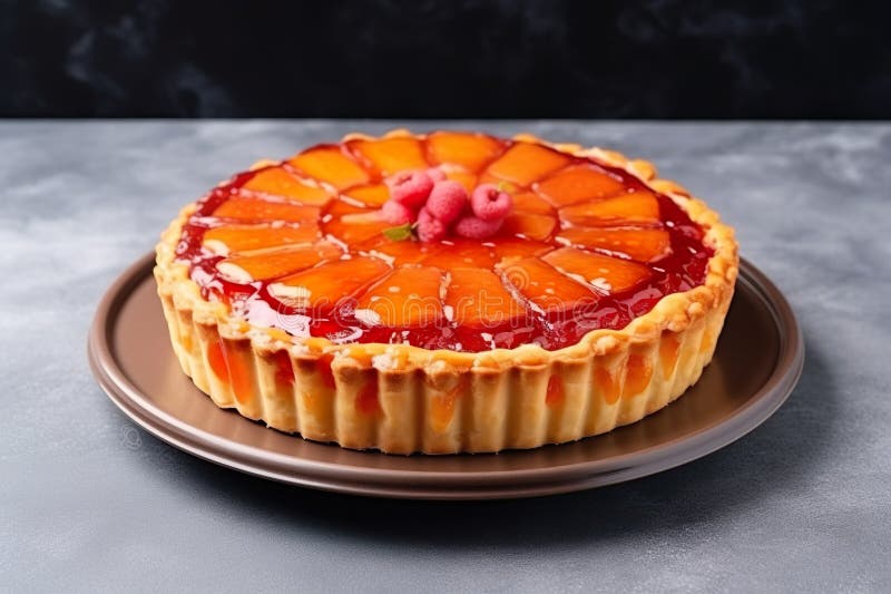 Front View of Delicious Pie Cake with Jelly on Top Stock Illustration ...